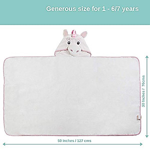 Little Tinkers World Premium Hooded Towel for Kids | Unicorn Design | Ultra Soft and Extra Large | 100% Cotton Bath Towel with Hood for Girls