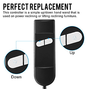 Enmja Lift Chair or Power Recliner Hand Control, 2 Button 5 pin Universal Lift Chair Remote Replacement for Okin Lazboy Action Limoss Pride Catnapper