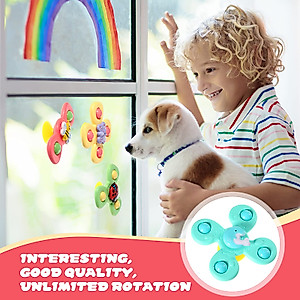 Harrycle 6 Pieces Suction Cup Spinner Toy Sea Theme Sensory Bath Spinner Toys Bear Butterfly Suction Toys for Birthday Learning Game and Party Supplies (Novelty Style)