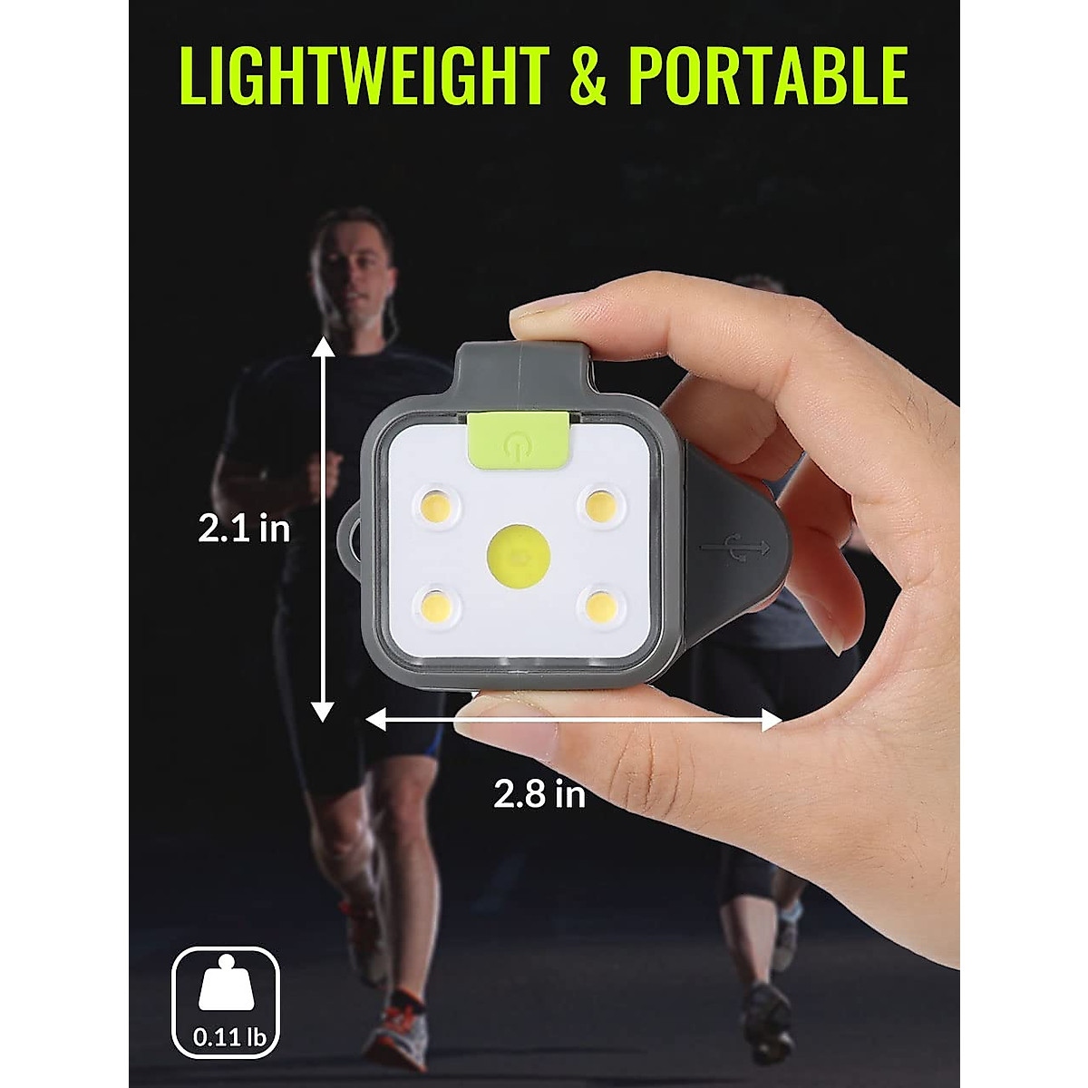 unibrite Running Light,2Pack LED Safety Light for Runners, 4 Light Modes Clip On Running Lights with Rechargeable Battery for Running, Hiking, Jogging, Outdoor Adventure