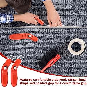 Lasnten 2 Pcs Knife for Cutting Carpet Heavy Duty Carpet Knife with 6 Blades Utility Carpet Tools Knife for Carpet Box Cutter Roofing Cutting Purpose, Aluminum