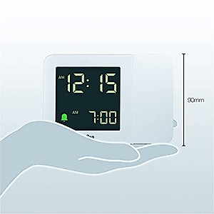 Braun Digital Projection Alarm Clock with 4 Backlight Options, Negative LCD Display, Quick Set, Beep Alarm in White, Model BC15W