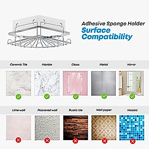 KESOL Corner Shower Caddy Shower Shelves 2 Pack, Wall Mounted Adhesive, Shower Organizer, No Drilling Bathroom Shelf with SUS304 Stainless Steel RustProof Water Proof Scratch Resistant