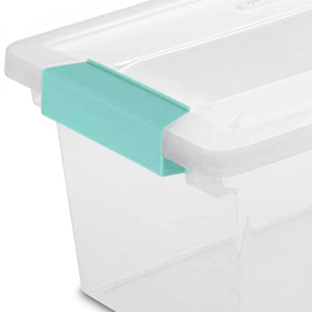 Sterilite Plastic Medium Clip Stacking Storage Box Container with Latching Lid for Home, Office, Workspace, and Utility Space Organization, 8 Pack