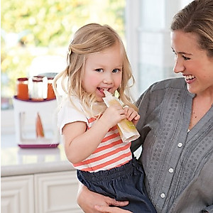 Infantino Disposable Squeeze Pouches, 4 oz. Pouches for Portable Homemade Semi-Solid Food for Babies and Toddlers, 50-Pack