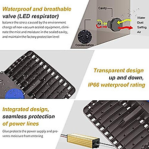 OAYATACO 150W Led Parking Lot Light- 21000LM(140lm/w), ETL Certified IP66 Commercial LED Area Lighting, 5000k Pole Light with Dusk to Dawn Photocell- Slip Fitter, LED shoebox Light, Brown