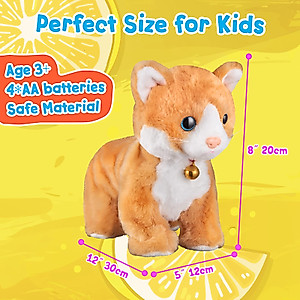 HCdoujoy 12" Yellow Plush Interactive Robot Cat Toy - Touch Control, Animated, Meow & Barking, for Kids 3+ Years