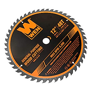 WEN BL1248 12-Inch 48-Tooth Carbide-Tipped Professional Woodworking Saw Blade for Miter Saws and Table Saws,Silver