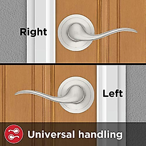 Kwikset 98180-021 Prescott Single Cylinder Front Door Handleset with Tustin Lever Featuring SmartKey Security and Microban Antimicrobial Protection in Satin Nickel
