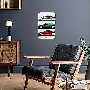 Ferrari F40 3 Color Collection PosterMetal Sign Retro Wall Decor for Home Gate Garden Bars Restaurants Cafes Office Store Pubs Club Sign Gift 12 X 8 INCH Plaque Tin Sign