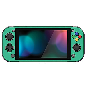 eXtremeRate PlayVital Glossy Chameleon Green Purple Protective Case for Nintendo Switch Lite, Hard Cover Protector for Nintendo Switch Lite - 1 x Black Border Tempered Glass Screen Protector Included