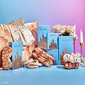 Kitsch x Disney Satin Pillowcase with Zipper for Hair & Skin, Softer Than Silk Pillow Cases Queen, Pillow Covers, Machine Washable, Wrinkle-Free, Satin Pillow Cases Standard Size 19x26 (Desert Crown)