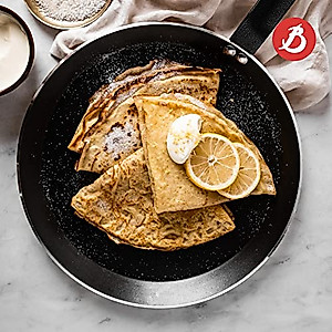 De Buyer CHOC Nonstick Crepe & Tortilla Pan - 10.25” - Ideal for Making & Reheating Crepes, Tortillas & Pancakes - 5-Layer PTFE Coating - Made in France