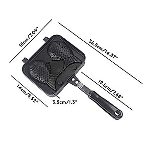 Hovico Taiyaki Japanese Fish-Shaped Pancake Double Pan, Waffle Cake Maker Pan Fish-Shaped Pancake Double Pan Mold for Home DIY Cooking Party Dessert