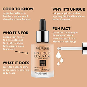 Catrice | HD Liquid Coverage Foundation | High & Natural Coverage | Vegan & Cruelty Free (034 | Medium Beige)