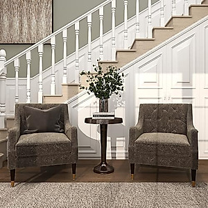 Deco 79 Metal Side End Accent Table Hammered Pedestal End Table, Side Table 19" x 19" x 26", Bronze