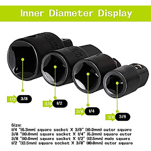 12pcs Drill Socket Adapter and Reducer Set, Extension Set Turns Power Drill Into High Speed Nut Driver. 1/4", 3/8", and 1/2" Drive …