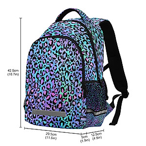 xigua Students Backpack Boy Girl School Bookbag,Fashion Color Leopard Print Waterproof 15In Laptop Backpack for Children Outdoor Camping Travel Daypack Casual Bags