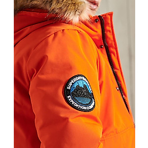 Superdry Mens Everest Bomber Jacket, Zip And Popper Fastening Orange Size M