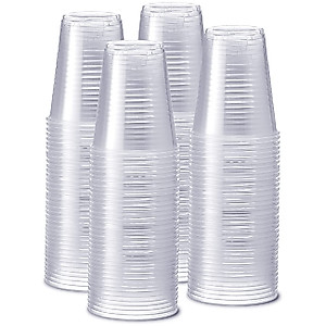 [240 Count - 12 oz.] Clear Disposable Plastic Cups - Cold Party Drinking Cups