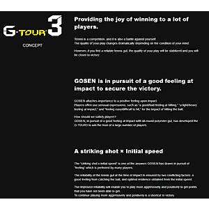 GOSEN G-Tour 3, 16L Black 40' Good Feeling at Impact, Polyester Tennis String