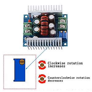 Anmbest Constant Current CC CV Buck Converter Module DC 6-40V to 1.2-36V 20A 300W Adjustable Step Down Voltage Regulator Power Supply Module with Short Circuit Protection Function