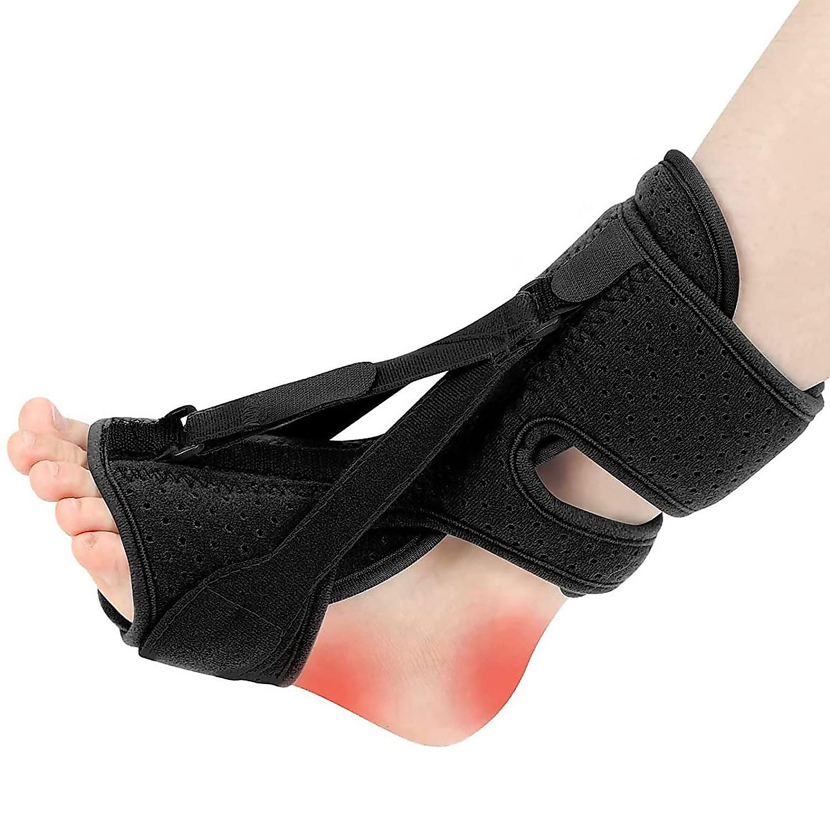 Plantar Fasciitis Night Splint - Adjustabl Plantar Fasciitis Brace with Arch Support for Women & Men, Effective Plantar Fasciitis Relief Achilles Tendonitis Foot Drop Heel Pain(Black-1pc)