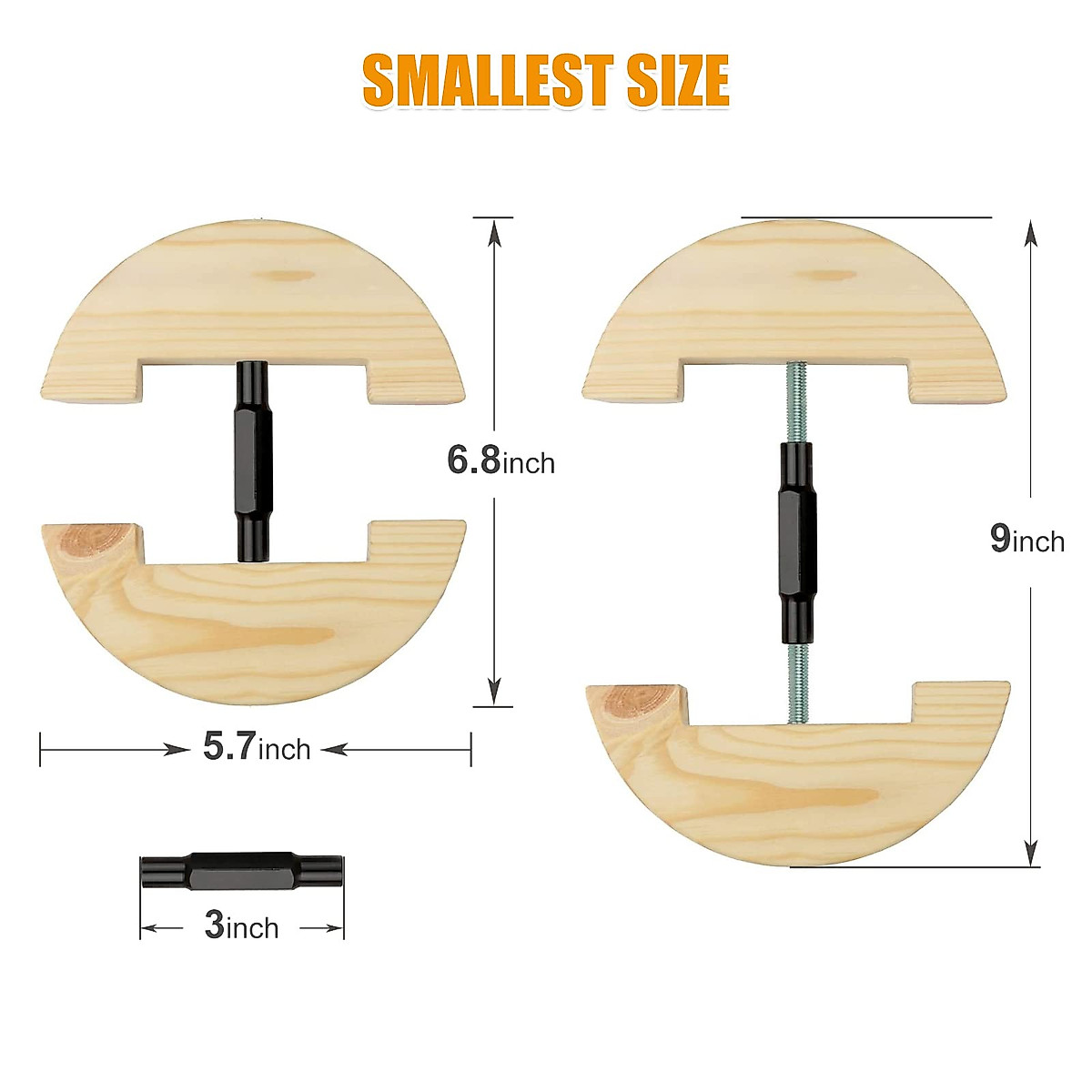 Hat Stretcher for Fitted Hat Heavy Duty Hat Shaper with Adjustable Turnbuckle, Fit to Men Cowboy Fedora Black