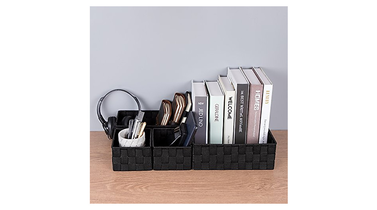 Posprica Woven Storage Baskets - Set of 4 for Easy Organization