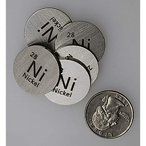 Nickel (Ni) 24.26mm Metal Disc 99.9% Pure for Collection or Experiments