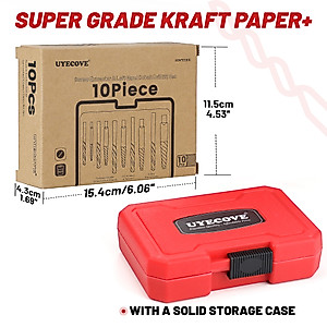 UYECOVE 14 Pieces Screw Extractor Set, 35# Cr-Mo & 6542 HSS Steel Cobalt Left Hand Drill Bits Set for Removing Stripped Screws and Broken Bolts Ez Out Screw Extractor Set Broken Bolt Extractor Kit