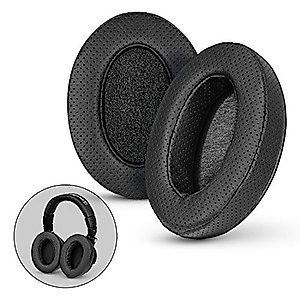 BRAINWAVZ Replacement Memory Foam Earpads - Suitable for Many Other Large Over The Ear Headphones - AKG, HifiMan, ATH, Philips, Fostex (Perforated Black)