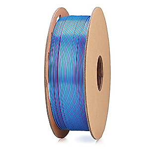 Tumbler PLA 3D Printer Filament, 1.75mm Dimensional Accuracy +/- 0.03mm 2.2lbs, Silk Magic Color Blue Rosered