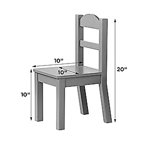 Humble Crew, White/Grey Kids Wood Table and 4 Chairs Set