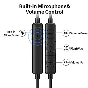 USB C Headphone for Galaxy S23 Ultra S22 S20 FE Pixel 7 Pro,Type C Headphones with Mic Wired Earbuds Magnetic Stereo Volume Control in Ear for iPad Pro Samsung Z Fold 4 Flip 3 Pixel 6 OnePlus 10T 9