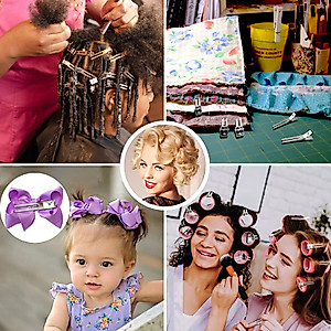 TseroFay 65 Pcs Metal Silver Hair Clips for Women Pin Curl Roller, 1.8” Double Prong Root Lift Clips for Curly Hair Volume, Locs Retwist Dreads, Curler Setting Clippies for Thick Styling Sectioning