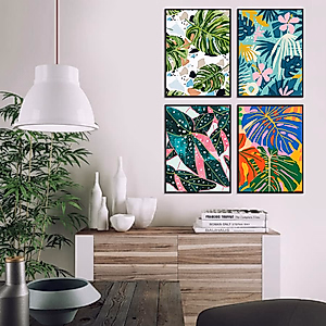 6 Pack Flowers Paint by Numbers Kits for Adults Beginners, DIY Paint by Numbers for Adults on Canvas Without Frame, Drawing Paintwork with Paintbrushes Oil Painting for Home Wall Decor 7.9x11.8inch