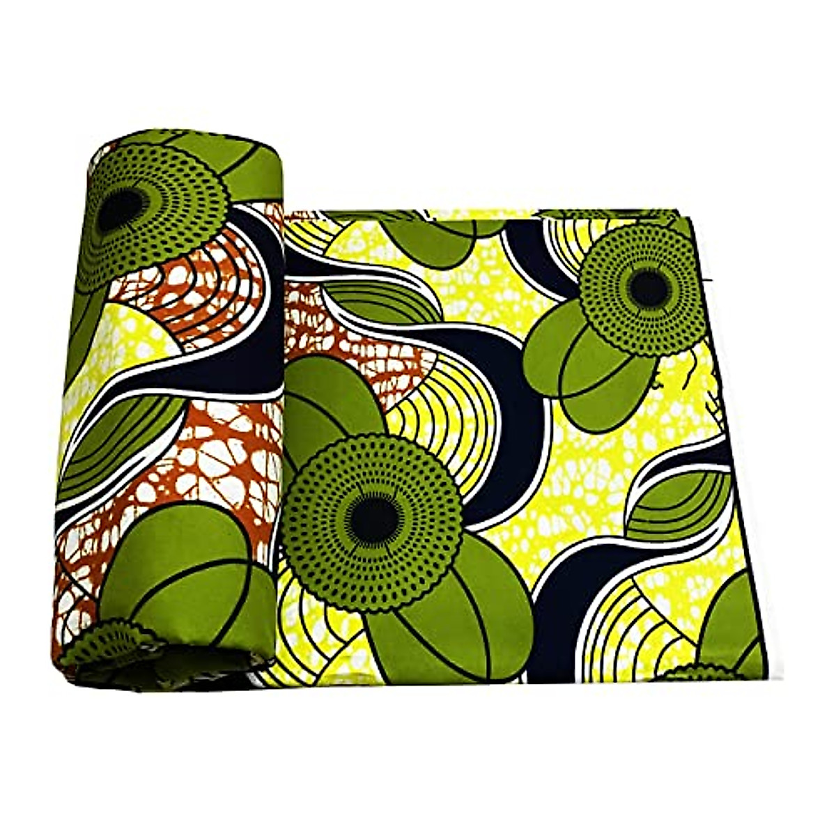 Vkceeool Ankara Wax Fabric African Bazin Print Fabric Kente Cloth Fabric 6 Yard (Fabric-B11)