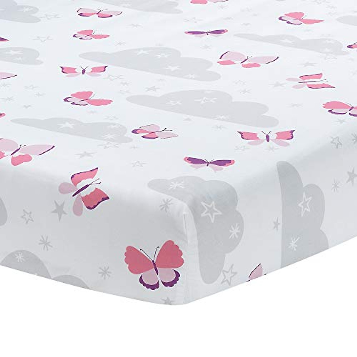 Bedtime Originals 3 Piece Crib Bedding Set, Butterfly Kisses, Multicolor