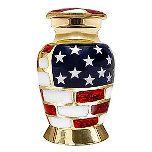 Trupoint Memorials Cremation Urns for Human Ashes - Decorative Urns, Urns for Human Ashes Female & Male, Urns for Ashes Adult Female, Funeral Urns - American Flag Classic, 1 Small Keepsake