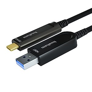 huaham USB A to USB C Fiber Optic Cable 10M/33FT, USB 3.1 Cable 10Gbps Gen2 Long Distance Transmission Slim, Ultra High Speed USB Cable for VR, Xbox, Logitech Camera, Laptop etc