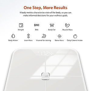 iHealth Nexus Smart Scale for Body Weight Bluetooth, Digital Bathroom Scale Body Fat and Muscle, Body Composition Monitor Health Analyzer for BMI Compatible for iOS & Android Accurate to 0.1lb-White