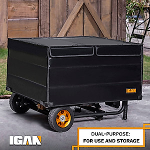 IGAN Generator Tent Running Cover, Ultra Heavy Duty Tarpaulin Enclosure, Portable All-weather Generator Rain Shelter for most 3500w-12000w generators, Black Generator Cover