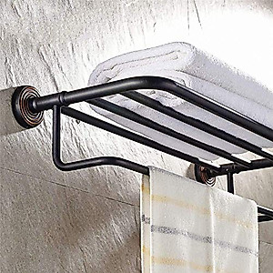 OMOONS Bronze Towel Rack Wall Towel Rack with Single Towel Rack Bathroom Accessories