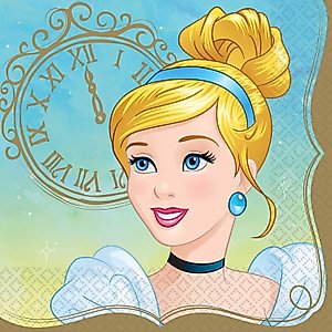 Disney Princess Luncheon Napkins, 6.5" (16-Pack) - Deluxe Party Napkins, Perfect for Themed Parties and Celebrations, Cinderella
