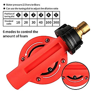 Sooprinse High Pressure Washer Gun,3000 PSI Max with 5 Color Quick Connect Nozzles, Car Foam Gun Foam Cannon Blaster Set