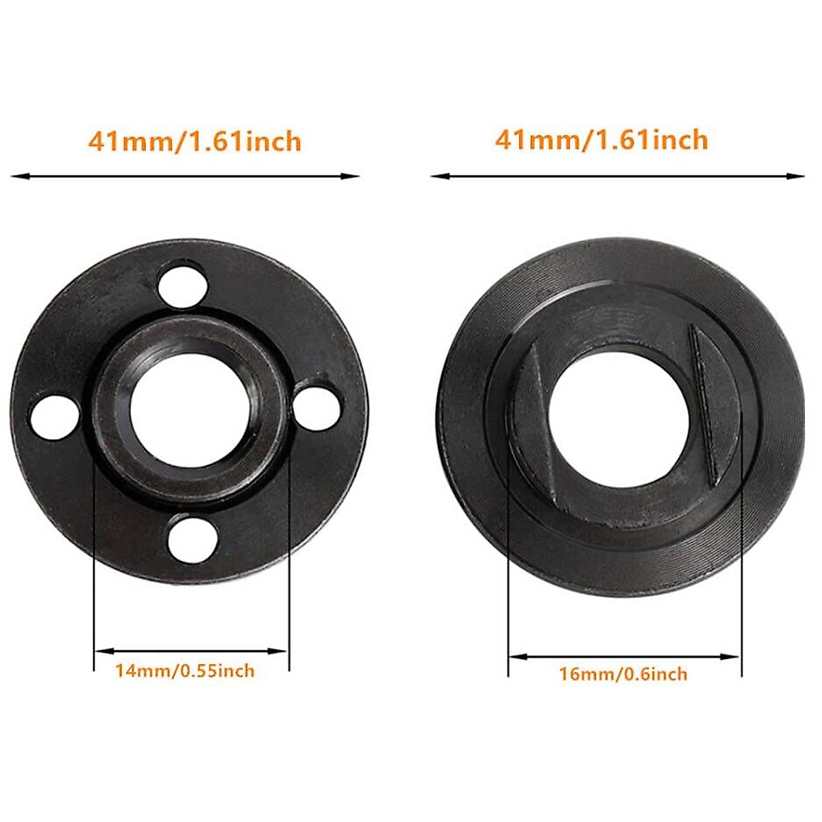 Grinder Angle Spanner Wrench Flange Nut for Dewalt 193465-4 Black Decker Ryobi Makita 4.5 Inch 5 Inch 5/8-11, 1PC Angle Grinder Flange Wrench and 6PCS Flange Nuts