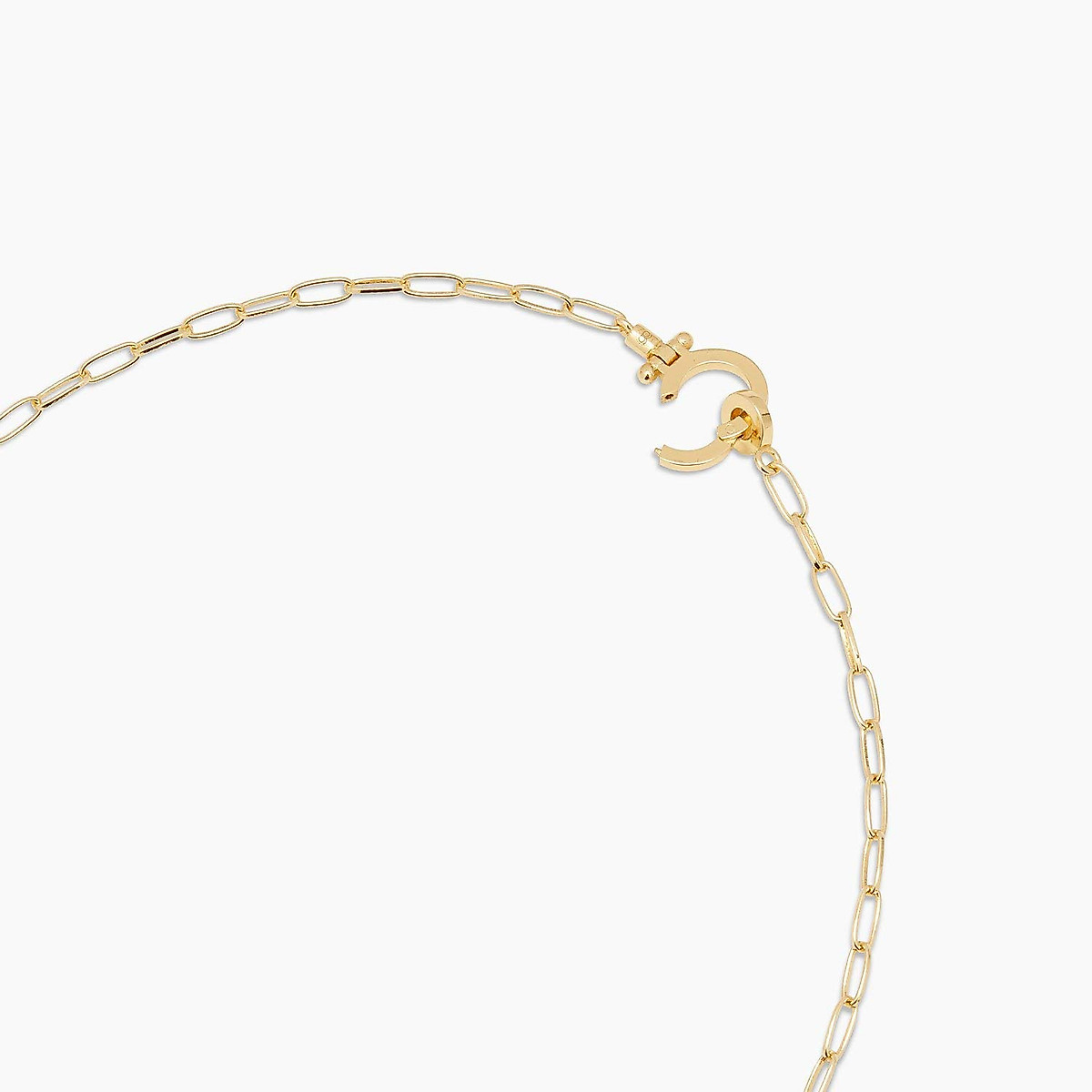 gorjana Women's Parker Mini Paperclip Link Chain Necklace, 18K Gold Plated, Chunky Clasp