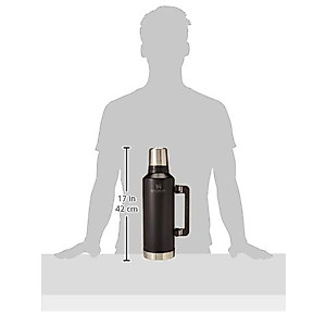 Stanley Classic Vacuum Insulated Wide Mouth Bottle - BPA-Free 18/8 Stainless Steel Thermos for Cold & Hot Beverages – Keeps Liquid Hot or Cold for Up to 24 Hours – Matte Black, 2 QT