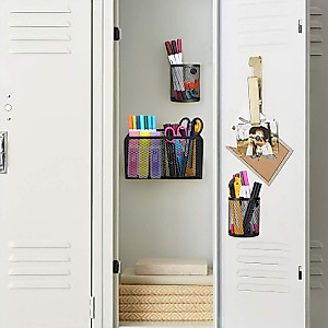 VICNOVA Magnetic Pencil Holder, Metal Strong Magnet Pen Cup, Magnetic Marker Storage Basket Organizer to Hold Whiteboard Refrigerator Fridge Locker Accessories